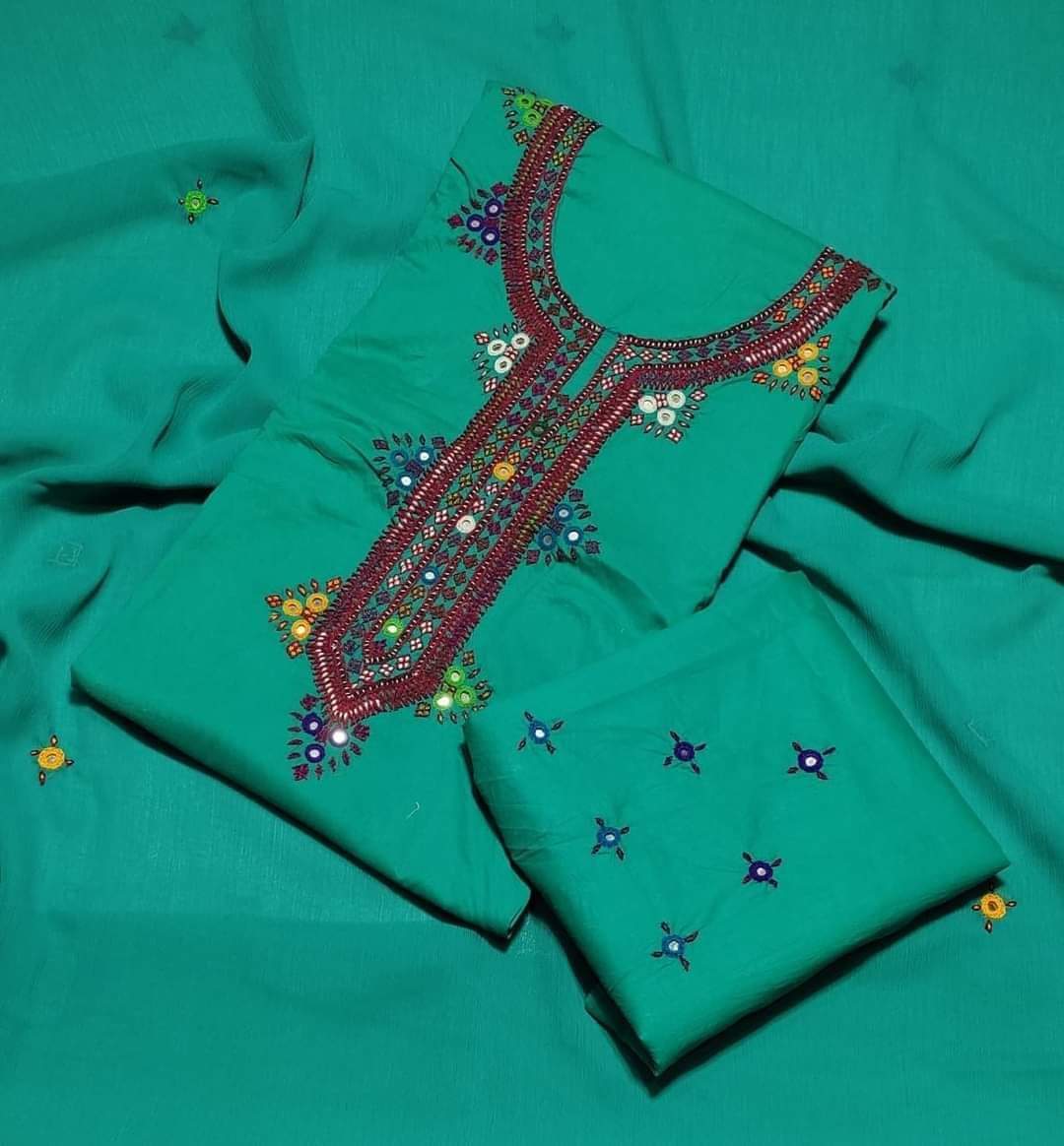 Sindhi Balochi Hand Embroidered 3pc unstitched suit (SG-01) » Sindh ...
