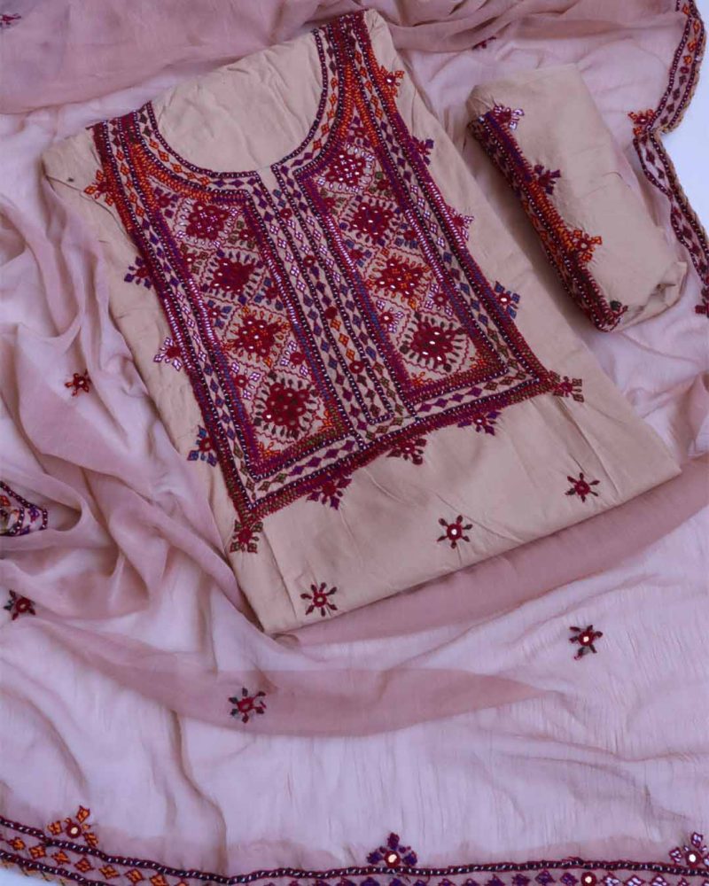 Hand Embroidered Needled work 3pc Suit » Sindh Craft Store